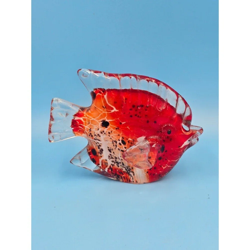 Accents | Orangish Red Blown Glass Fish Sculpture | Poshmark